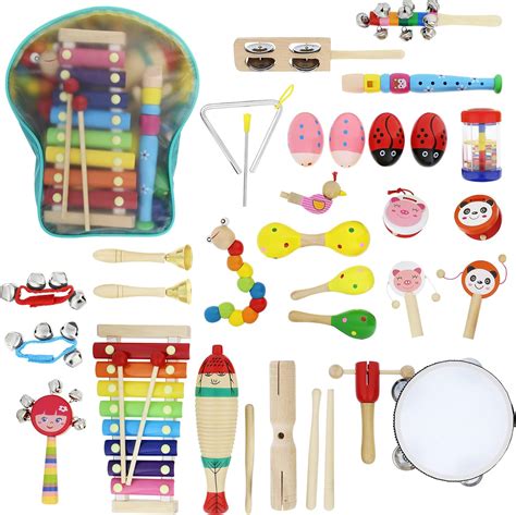 Music Instrument Set Wooden Toy Musical Instruments 28 Piece