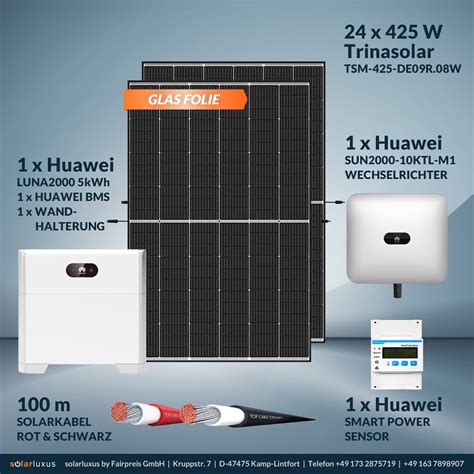 10kwp Solaranlage Komplettpaket Mit 5kwh Huawei Luna2000 Speicher Und