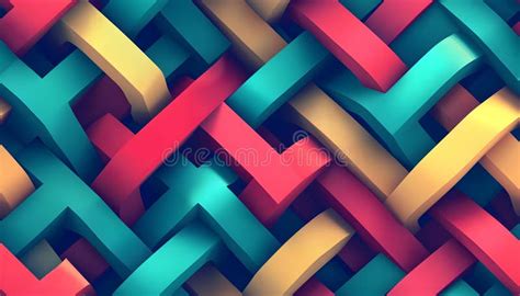 A Colorful Abstract Pattern Of Intertwined Shapes Creating A Dynamic Visual Texture Stock