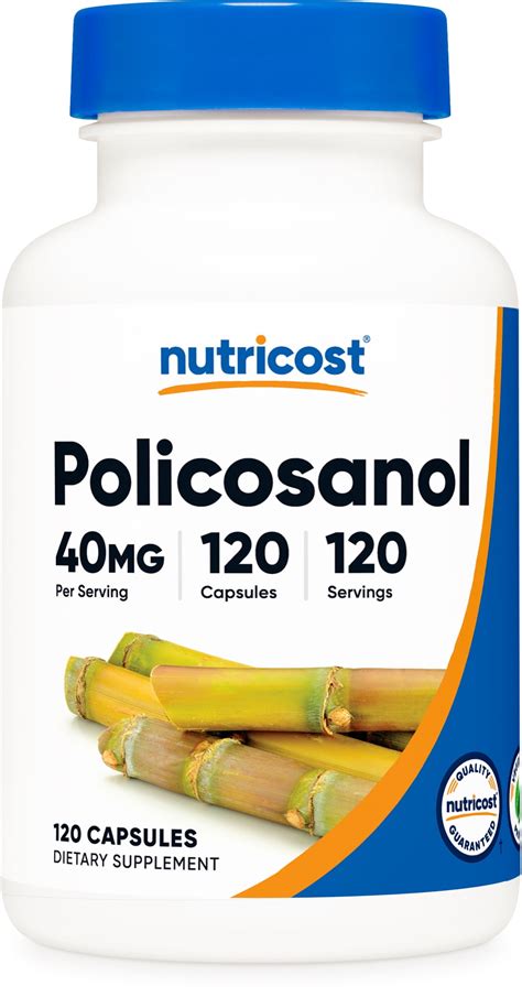 Nutricost Policosanol 40mg 120 Capsules Gluten Free Non Gmo