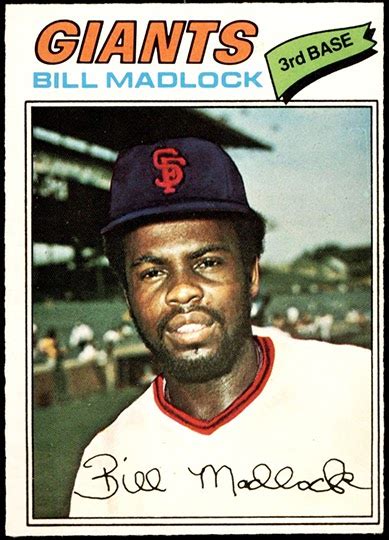 WHEN TOPPS HAD BASE BALLS OPC IMAGE VARIATION 1977 BILL MADLOCK