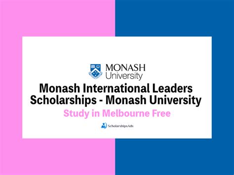 Monash International Leadership Scholarship Melbourne 2023