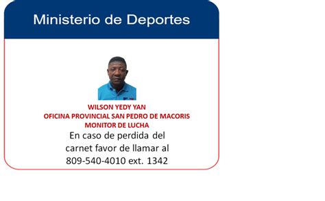 Wilson Yedy Yan Ministerio De Deportes Y Recreación Miderec