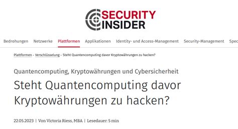 Author In Quantum Computing At Security Insider