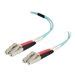 C2G 8m LC LC 50 125 OM4 Duplex Multimode Fiber Cable Aqua Patch