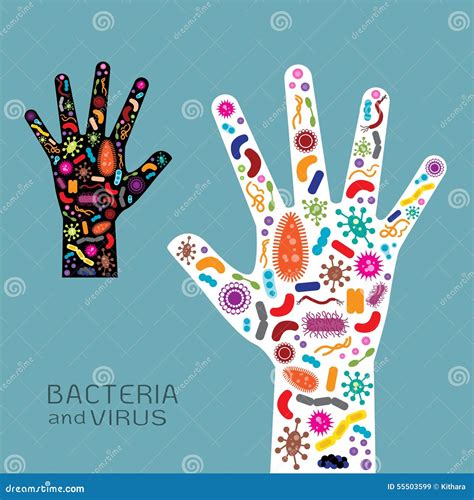 Hand With Bacteria And Virus Stock Vector Illustration Of Abstract
