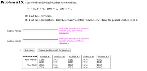 Solved Problem Consider The Following Boundary Value Chegg
