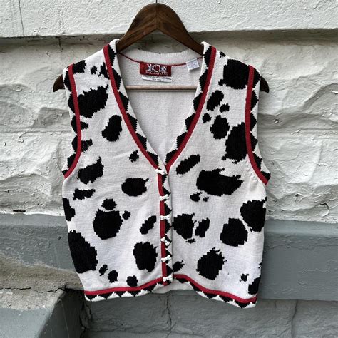 Vintage 101 Dalmatians Sweater Vest Womens L Depop