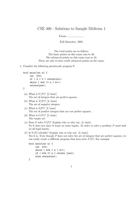 solution to sample midterm 1 computability and languages cse 460 docsity