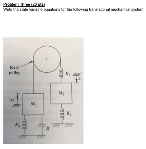 Solved Write The State Variable Equations For The Following