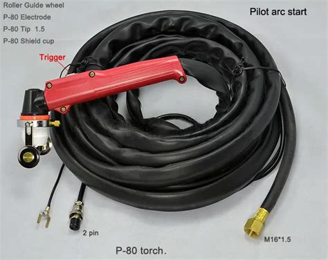 P 80 Panasonic Air Plasma Cutting Cutter Torch Complete 33 Foot And 10 Meterpilot Arc Starting In