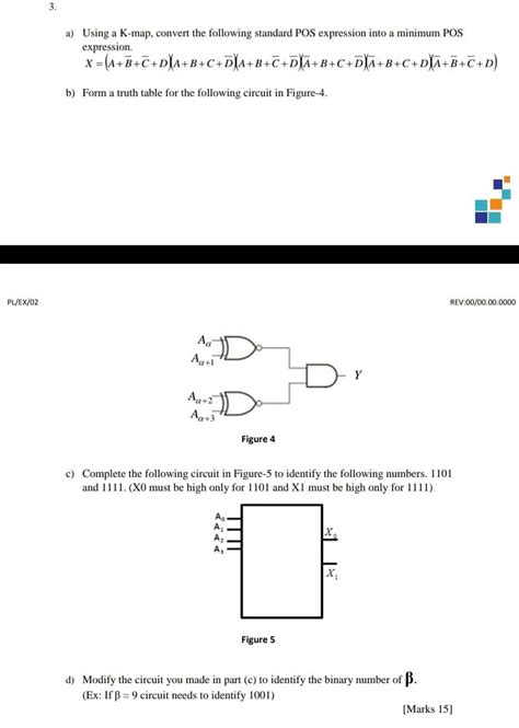 Solved A Using A K Map Convert The Following Standard Chegg Com