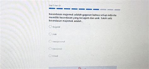 Soa 7 Dan 10 Kecerdasan Majemuk Adalah StudyX