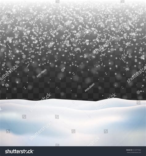 Snow On Transparent Background Winter Snowfall Stock Vector Shutterstock