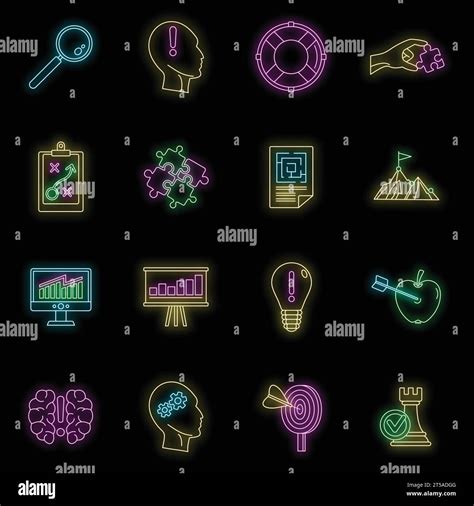 Problem Solution Icon Set Outline Set Of Problem Solution Vector Icons