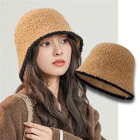 오샤레 여성 겨울 모자 양털 방한 버킷햇 벙거지 발빠른정보