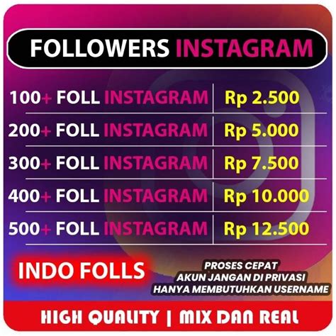 Jual Indo Followers Ig Indonesia Real Aktif Bergaransi Follower Ig