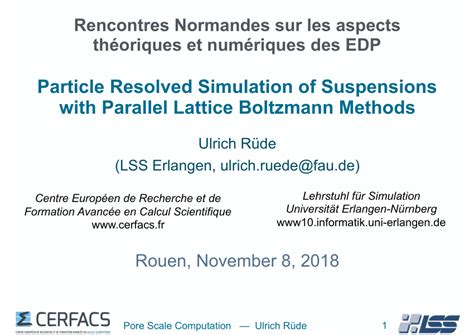 Pdf Particle Resolved Simulation Of Suspensions With Parallel Lattice