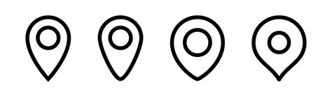 Map Pointer Icon In Line Location Pin Icon Map Pointer Sign Outline Position Marker