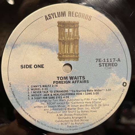 【lp】tom Waitsforeign Affairs Sorc 中古アナログレコード専門店