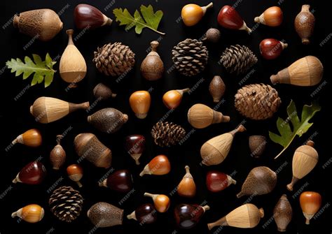Premium Ai Image A Collection Of Various Types Of Acorns Displayed