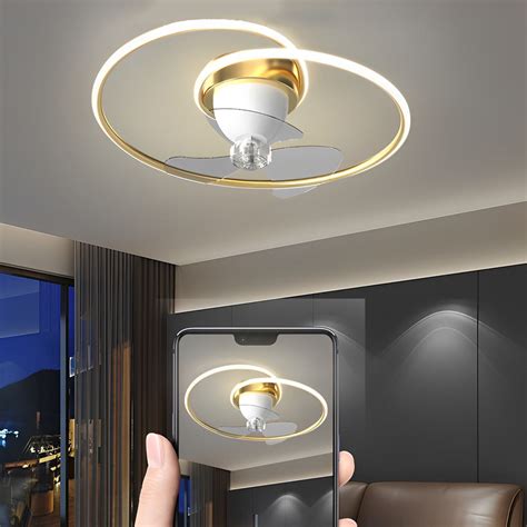 Smart 360° Rotating Led Stepless Dimming Timing Modern Ceiling Fans