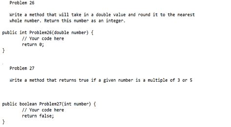 Solved Problem Write A Method That Will Take In A Double Chegg