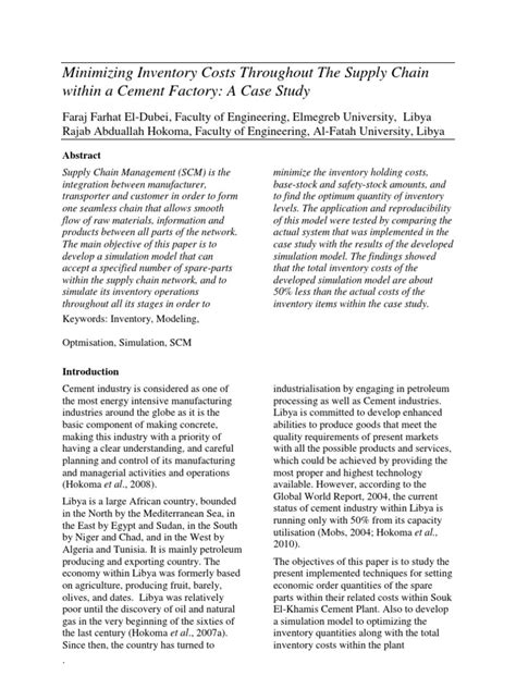 Minimizing Inventory Costs Download Free Pdf Inventory Supply Chain