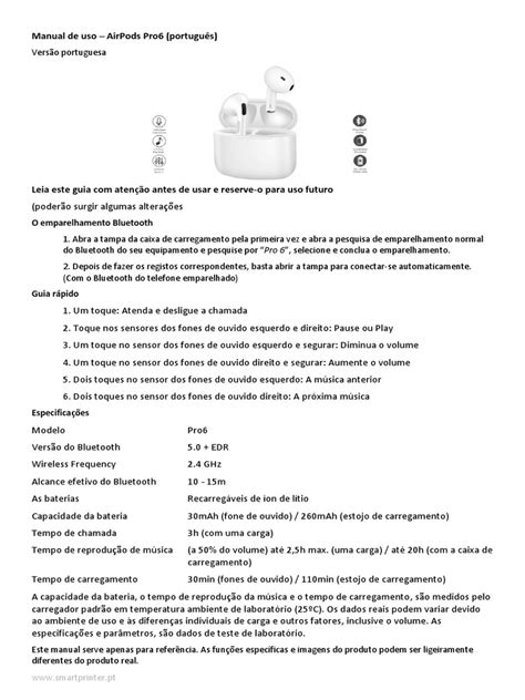 Manual De Uso Airpods Pro 6 Pdf