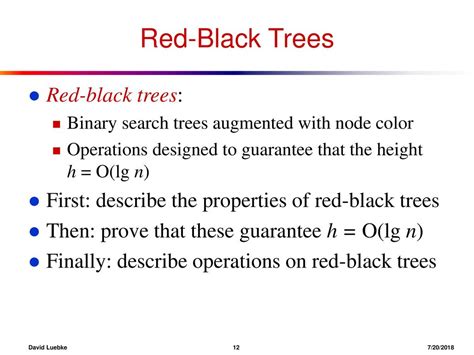 Cs 332 Algorithms Red Black Trees David Luebke 20 Ppt Download