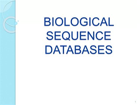 Biological Sequence Databases Pptx