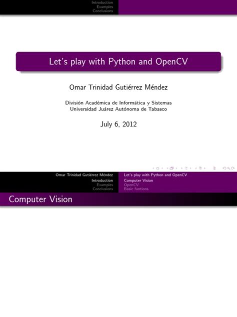 Lets Play With Python And Opencv Omar Trinidad Guti Errez M Endez