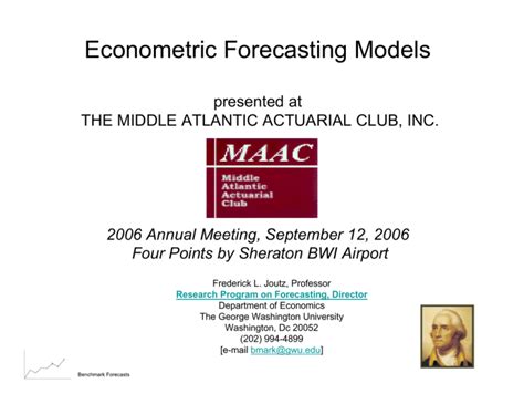 Econometric Forecasting Models Presented At The Middle Atlantic