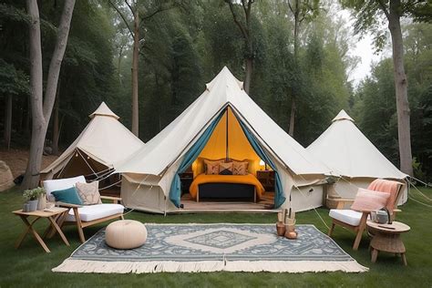 Premium Photo Backyard Glamping Setup