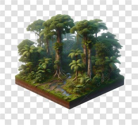 Floresta árvore Amazônia Plantas Rio Lago 3d 2d C 4d Folha