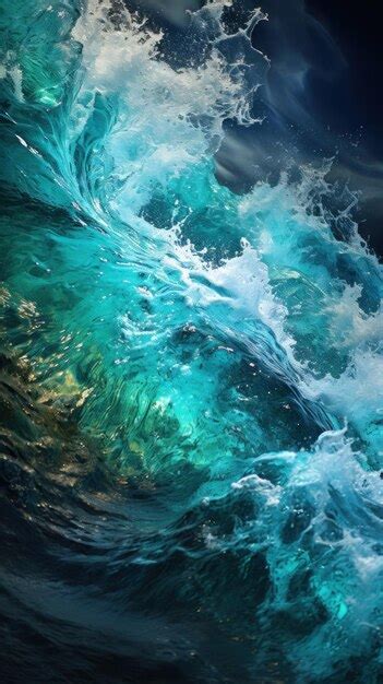 Premium Ai Image A Swirling Vortex Of Blue And Green Representing The