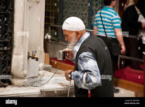 Muslim Man Visiting Tomb Of Abu Ayyub Al Ansari At The Eyup Sultan