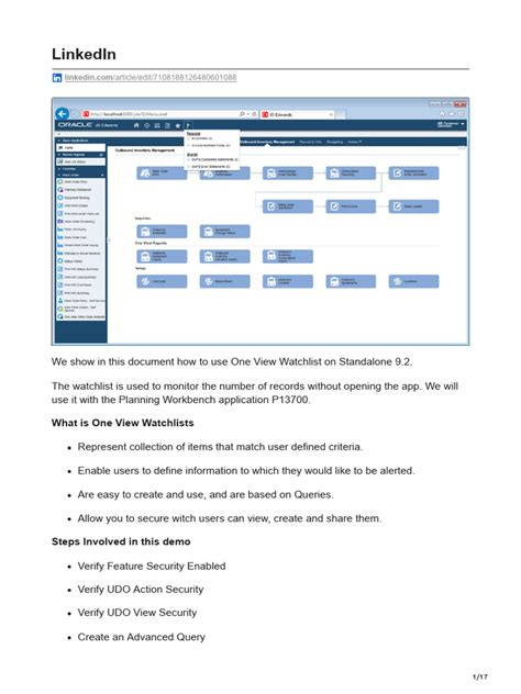 How To Use One View Watchlist On Jd Edwards Standalone 9 2 Linkedin Pdf Screenshot Computing