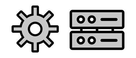 Gear And Server Icon Set System Settings Vectors 26729395 Vector Art