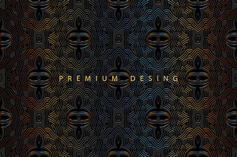 기하학적 추상 볼륨 볼록 3d 패턴 동양 인도 멕시코 아즈텍 스타일에 엠보싱 판타지 블랙 배경 민족 장식과 빛나는 질감 0명에 대한 스톡 벡터 아트 및 기타 이미지 Istock