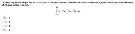 Solved The Following Definite Integral Can Be Expressed As A Chegg