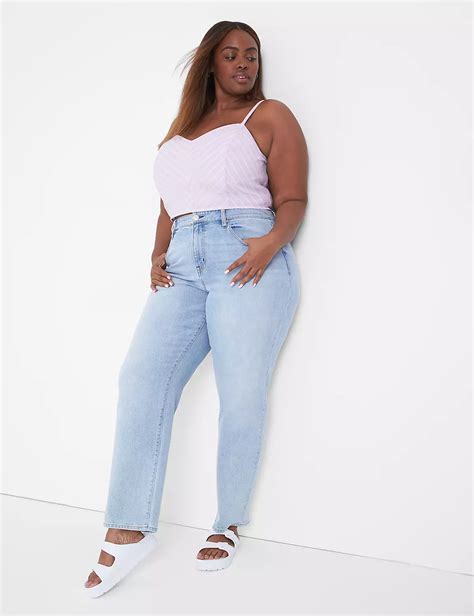 Fitted Sleeveless Stripe Crop Cami Lanebryant