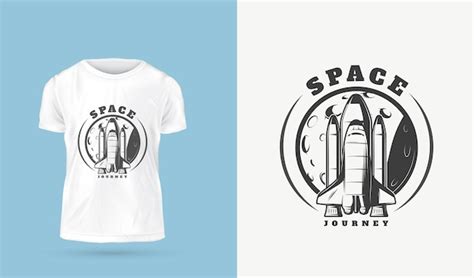 Premium Vector A T Shirt With A Space Shuttle On The Front
