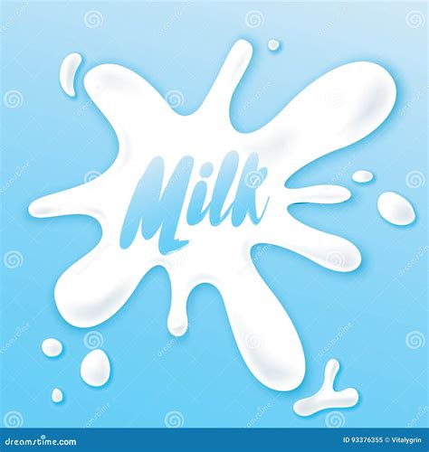 A Beautiful Puddle Of Spilled Milk Vector Illustration Milk Drink