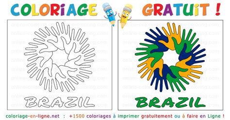 Coloriage Mains Aux Couleurs Du Brésil Coloriage à Imprimer Ou à