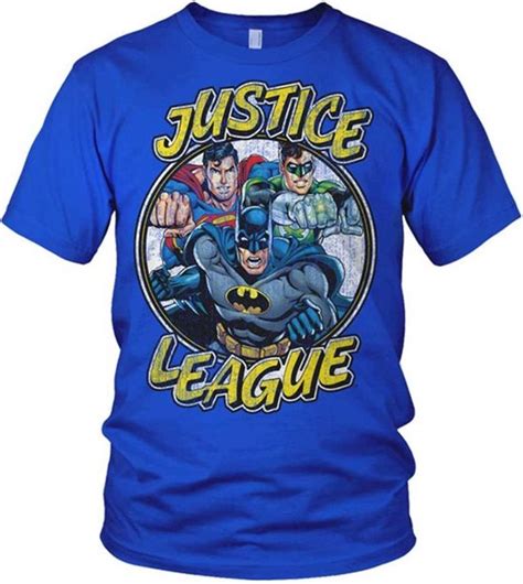 Dc Comics Justice League Heren Tshirt S Team Blauw Bol