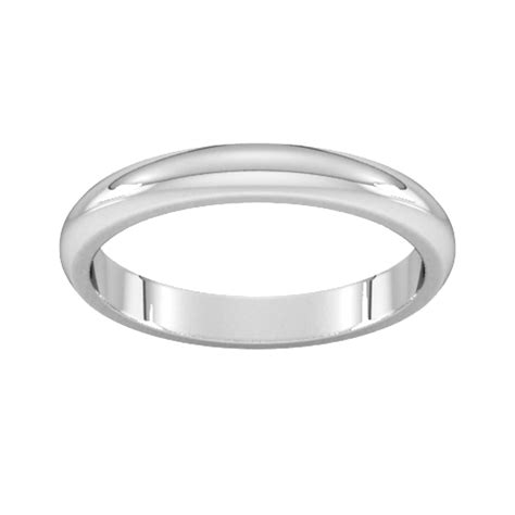 Goldsmiths 3mm D Shape Heavy Wedding Ring In Platinum Gsdm 3mm Goldsmiths