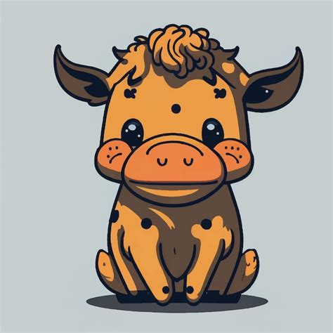 Premium Vector Cute Cow Cartoon Sitting Vector