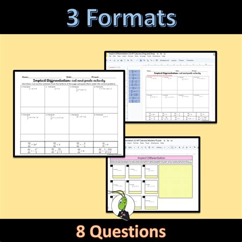 Implicit Differentiation Cut And Paste For Ap® Calculus 32 Made By Teachers