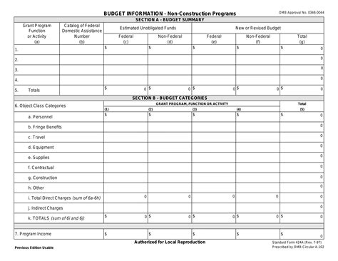 Sf 424a Form ≡ Fill Out Printable Pdf Forms Online